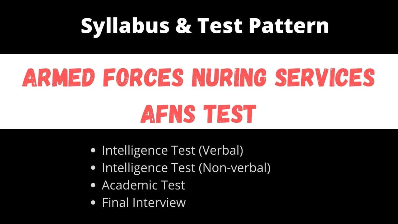 Afns Test Syllabus And Paper Pattern Afns Test Preparation 2025